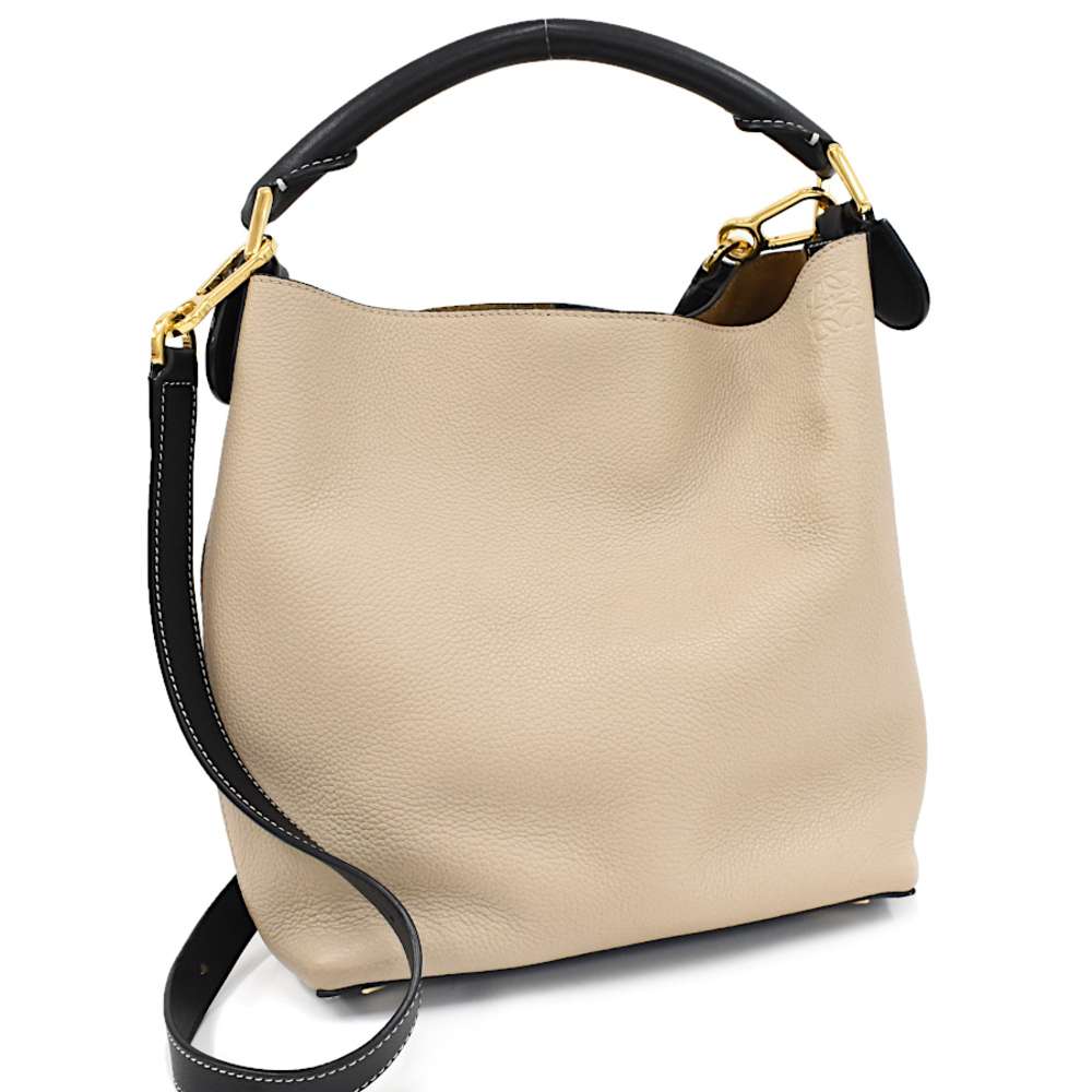 Loewe T-Bucket Leather Bicolor Block Sand Black Moss … - Gem